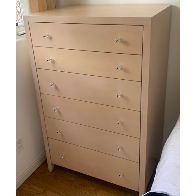 Contemporary Tall Wood Chest of Drawers | Chairish