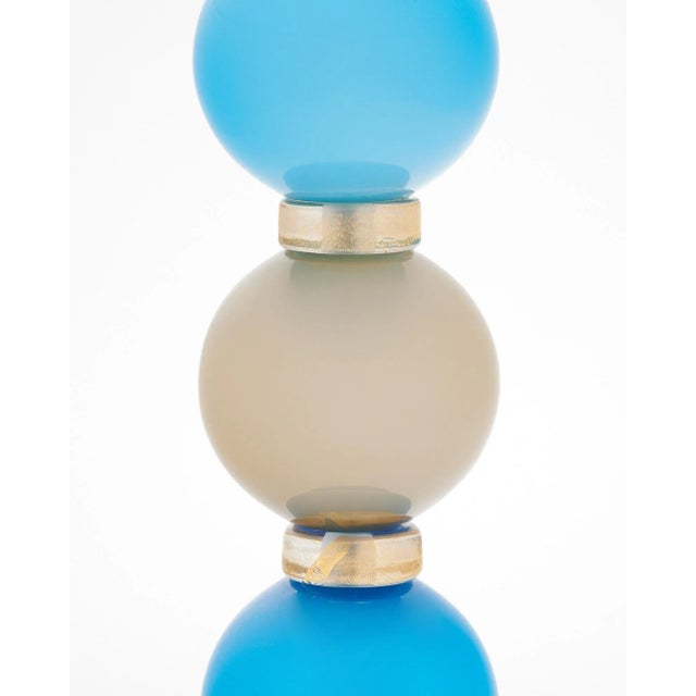 Murano Glass Blue and Gray Lamps | Chairish