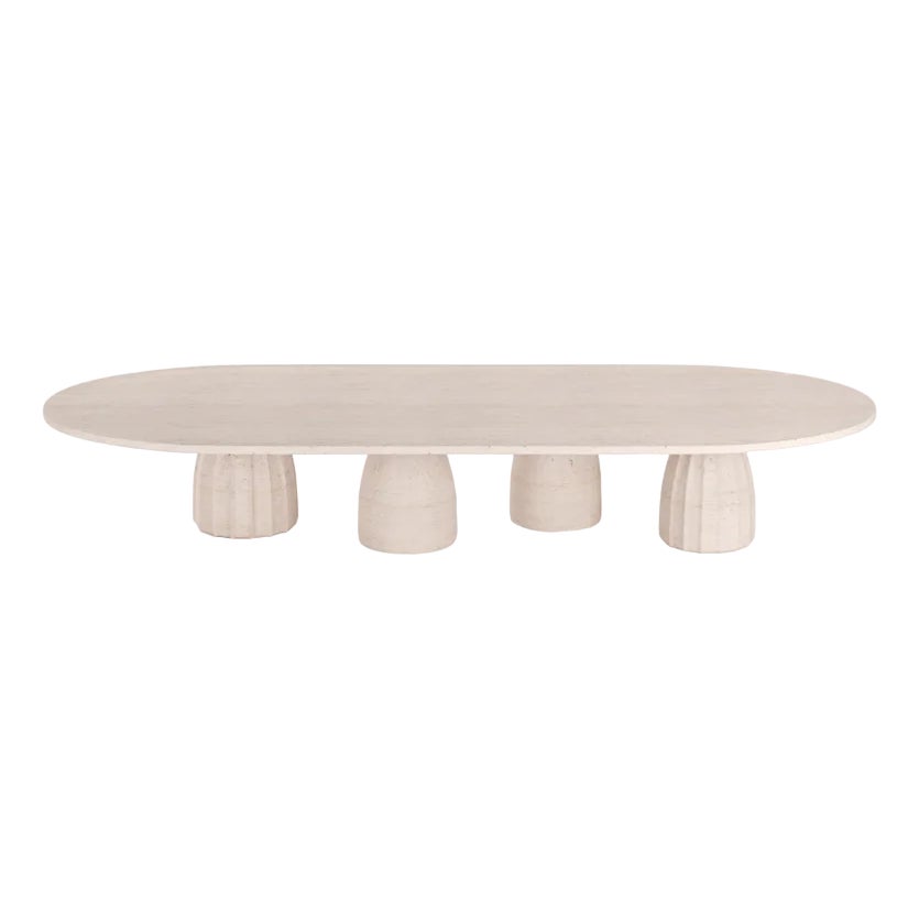 Djembe Table in Travertine from Collector | Chairish