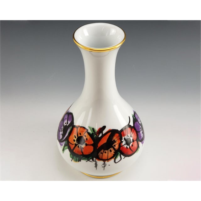 Vintage Bernard Buffet Vase - Limoges France "Anemones" Gold Trim ...