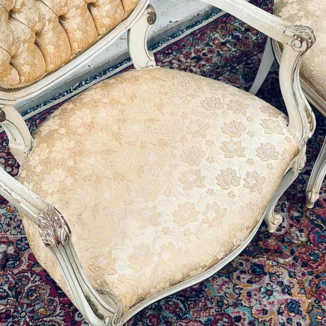 French Rococo Louis XV Style Asymmetrical Fauteil Arm Chairs - a Pair ...