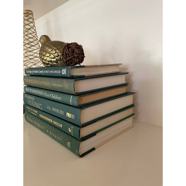 Early 21st Century Hunter Green Book Stack With Contemporary Titles ...