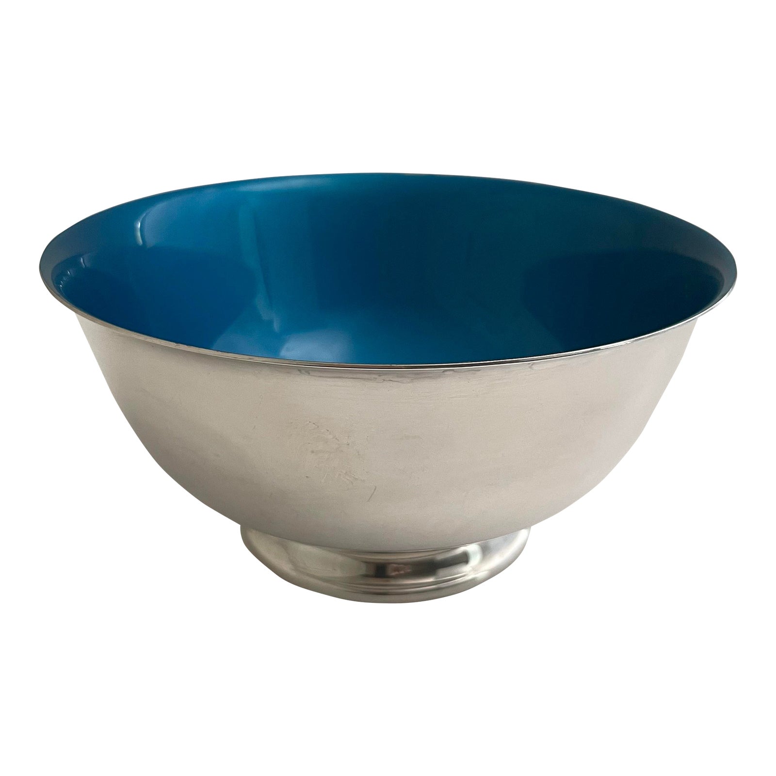 1960s John Prip for Reed & Barton Modern Sapphire Blue Enamel Silver ...