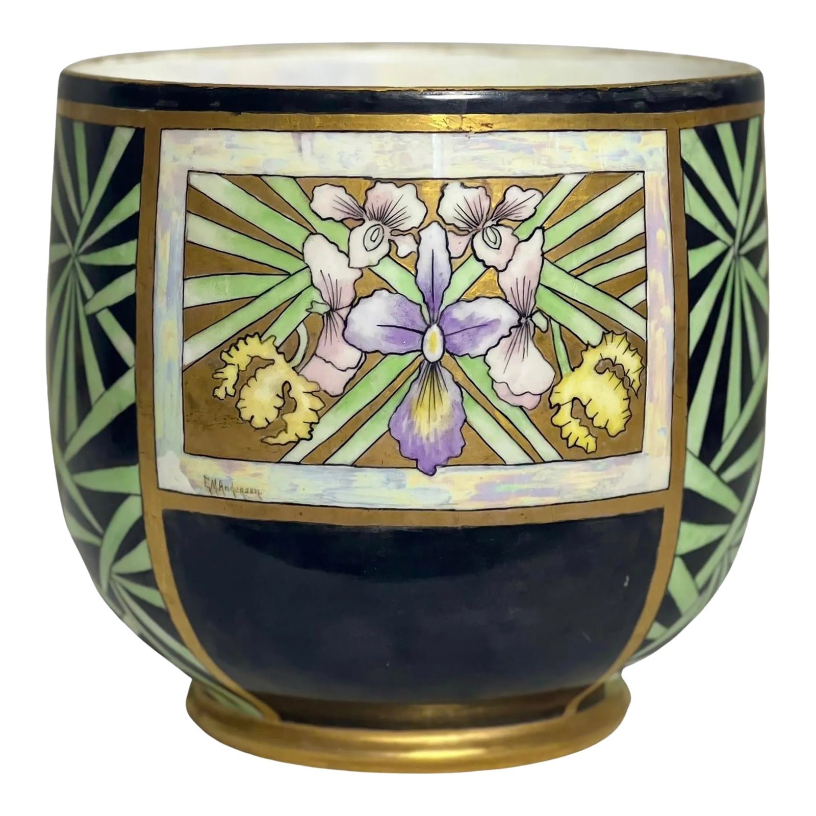 Early 20th Century Art Deco Period Limoges Porcelain Cachepot With ...