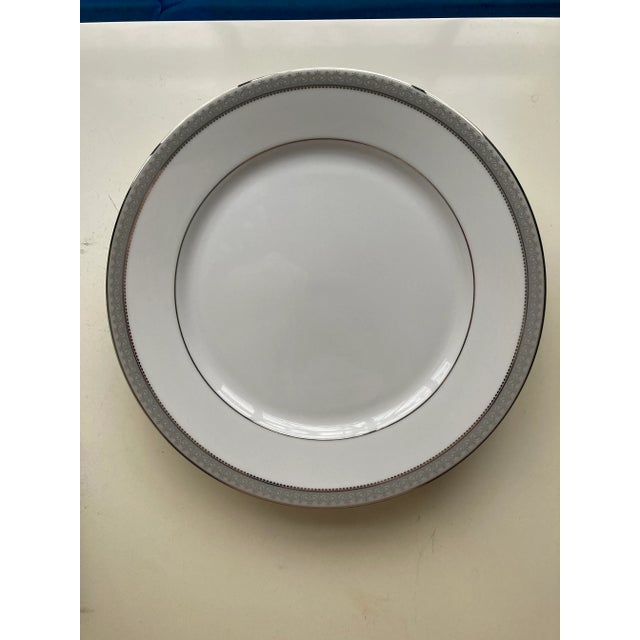 Contemporary Mikasa Fine China "Platinum Crown" Pattern Dinner Plates ...