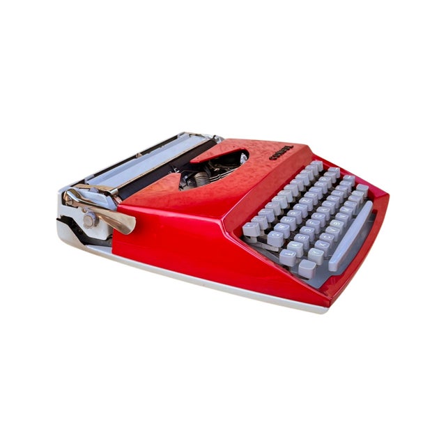 Red Typewriter, Consul Type 231.3, Czechoslovakia, 1966 | Chairish