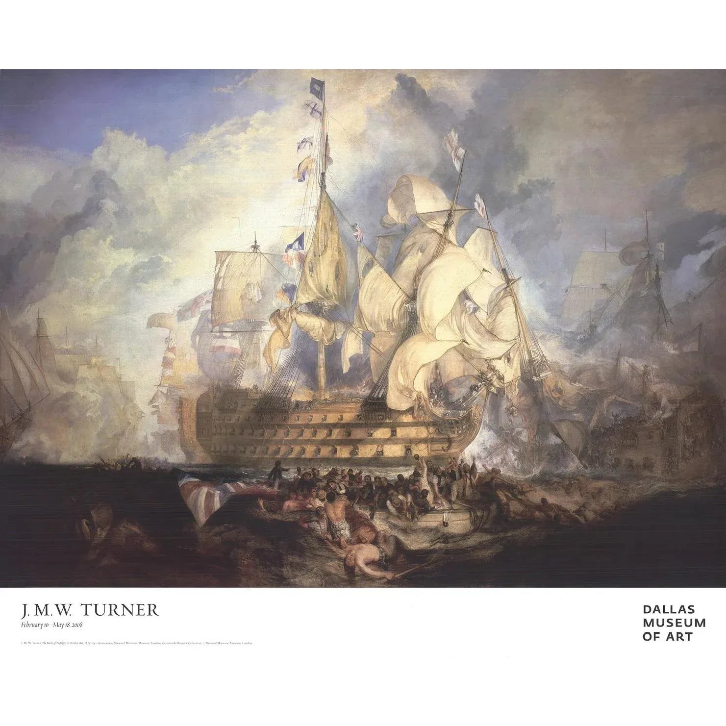 2008 J.m.w. Turner the Battle of Trafalgar Lithograph Poster | Chairish