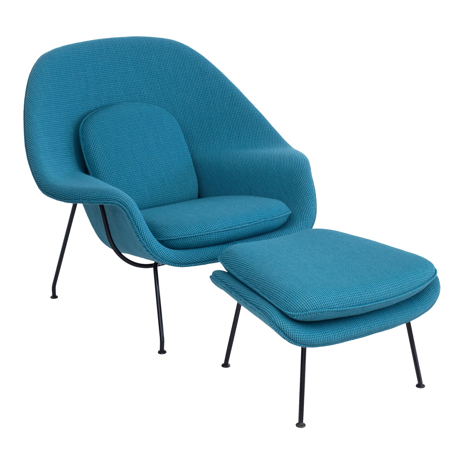 Vintage Mid Century Womb Chair and Ottoman by Eero Saarinen | Chairish
