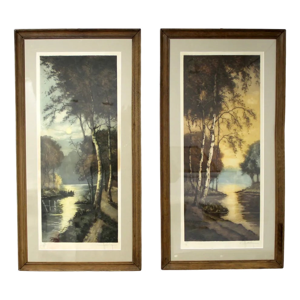 Impressionist Artist, Lake Scenes, 20th Century, Lithographs, Framed ...