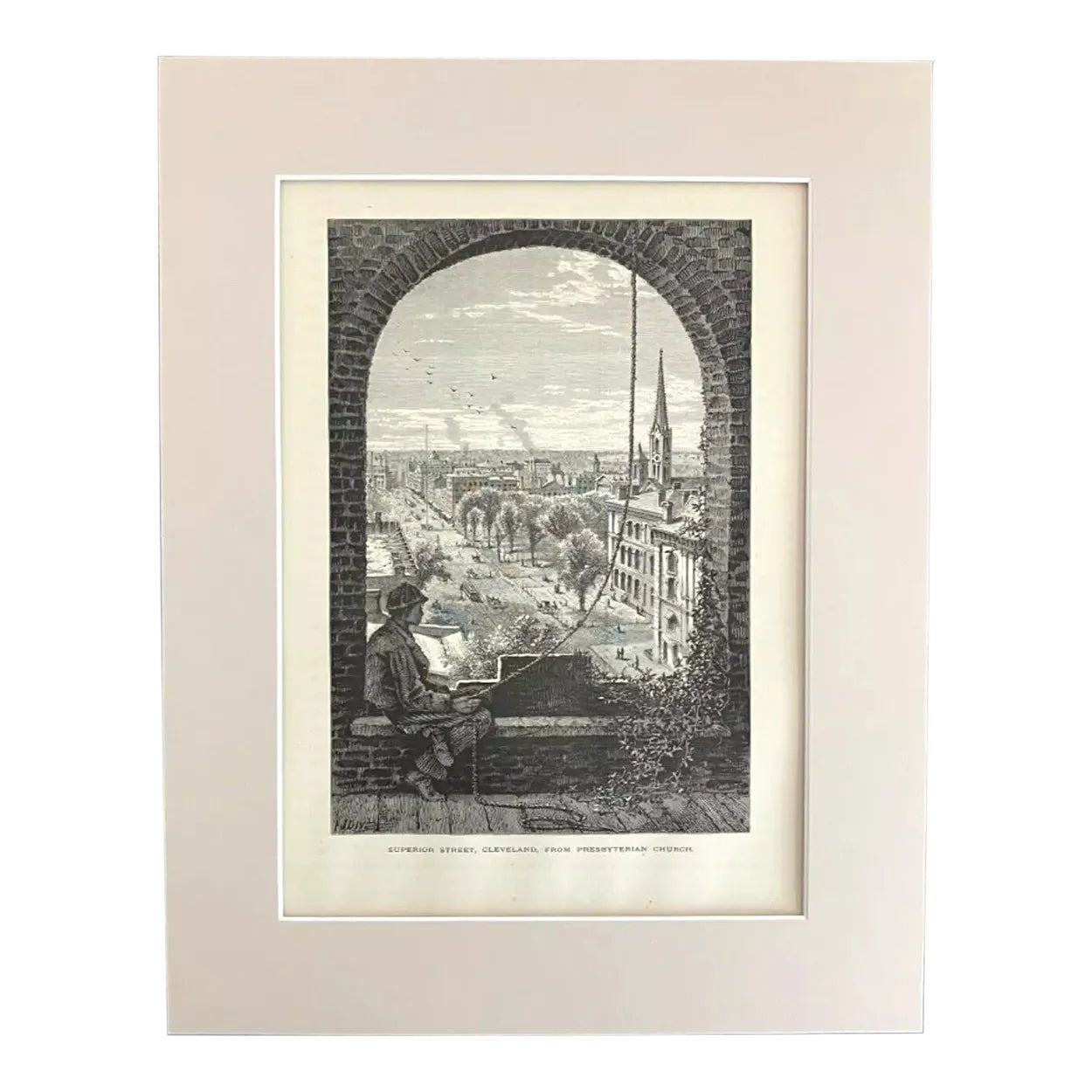 Antique 1874 Wood Engraving "Superior Street, Cleveland..." Ohio in ...