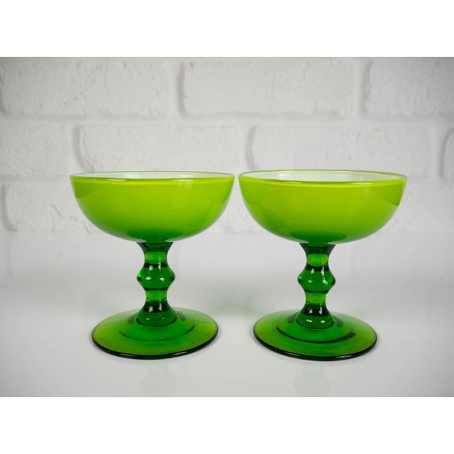 Vintage Carlo Moretti Italy Green White Cased Cocktail Pitcher Set With ...