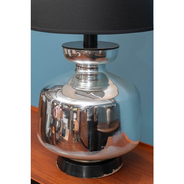 Large Vintage Mercury Glass Table Lamp | Chairish