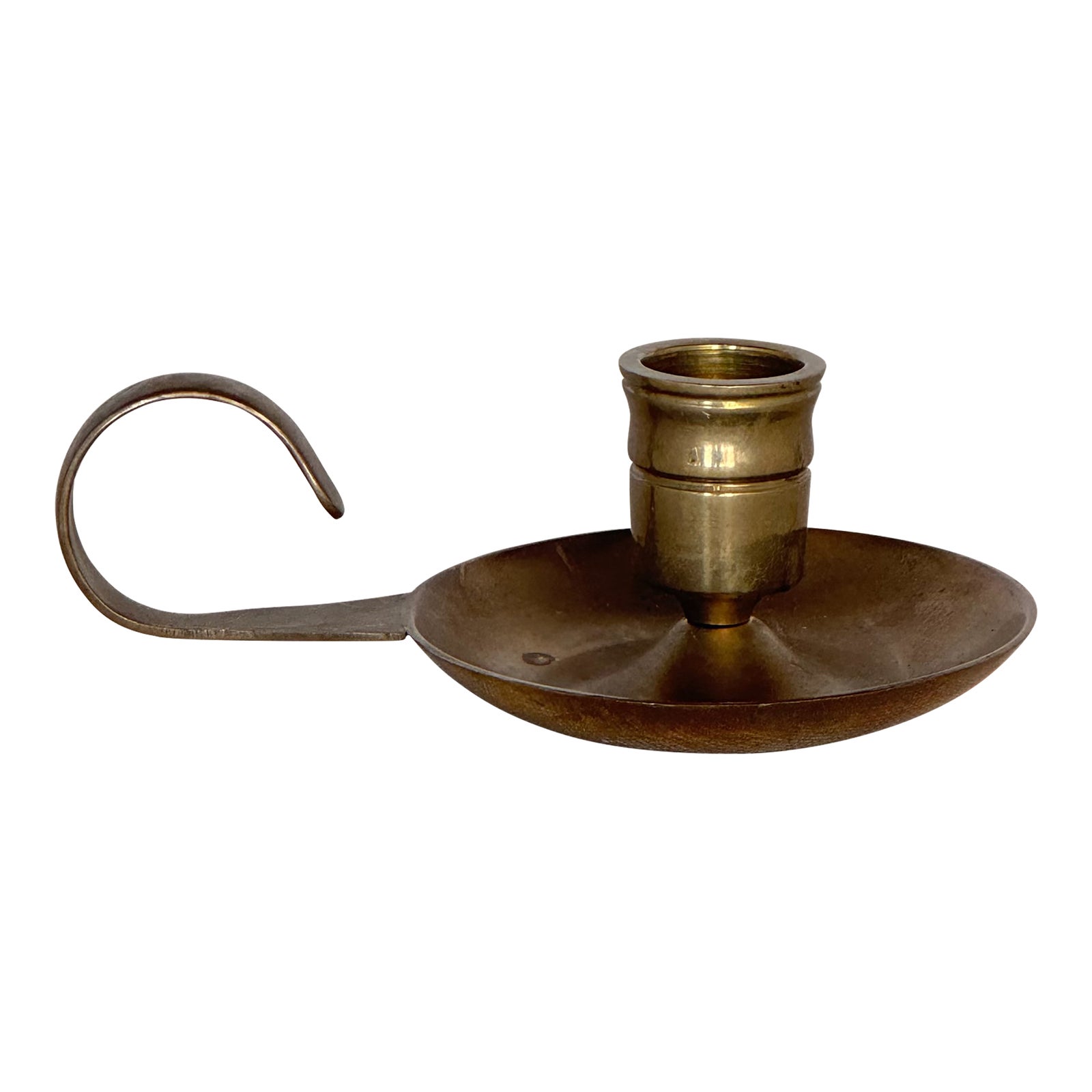 Vintage Brass Candlestick With Handle | Chairish
