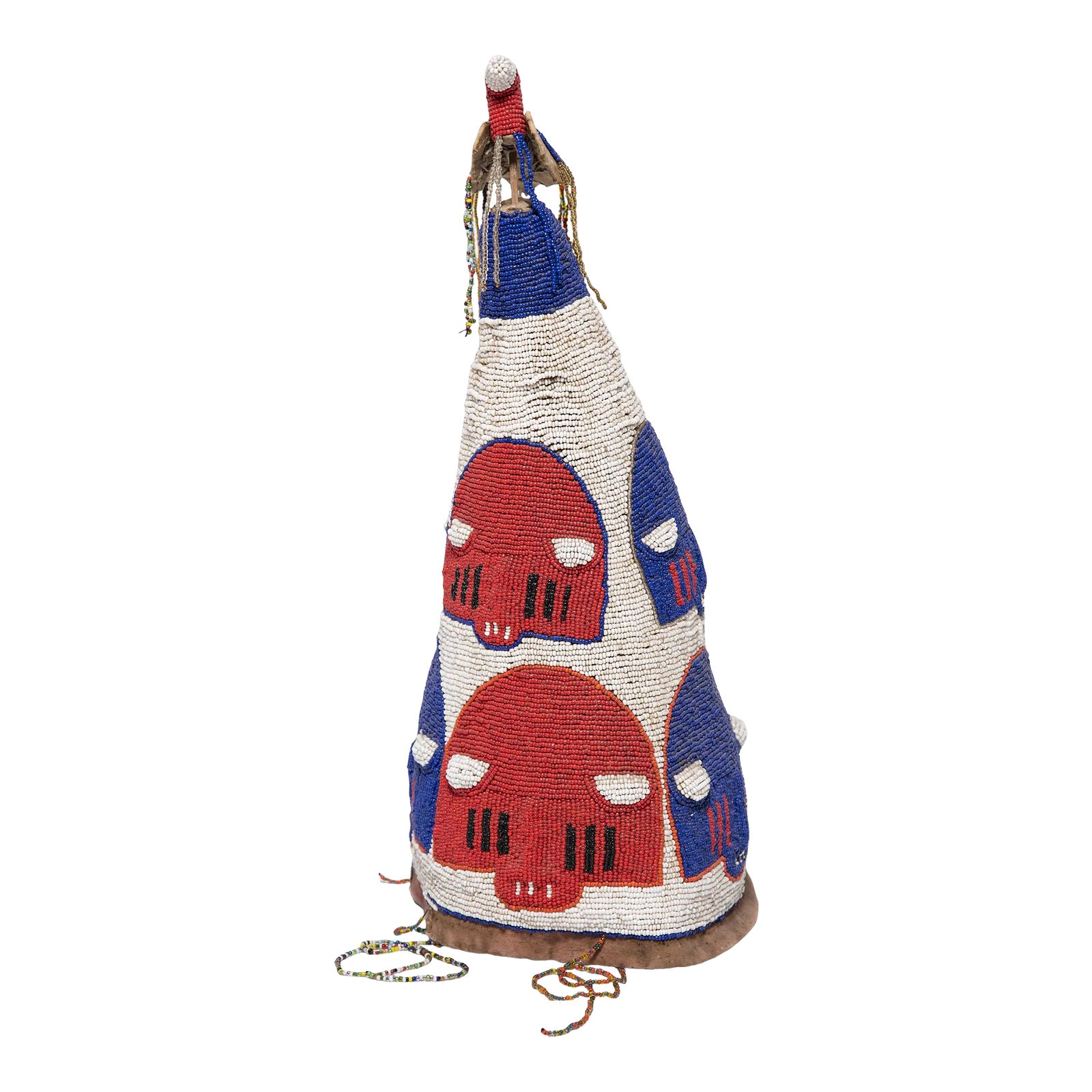 1900s Yoruba Beaded Oba Crown | Chairish