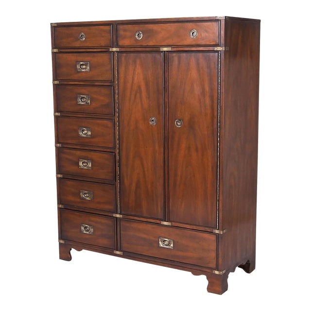 Vintage British Colonial Campaign Style Gentleman's Wardrobe or Chest ...