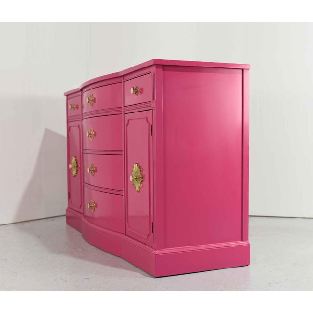 Vintage Bow Front Mahogany Sideboard by Bernhardt in Pink - Newly ...