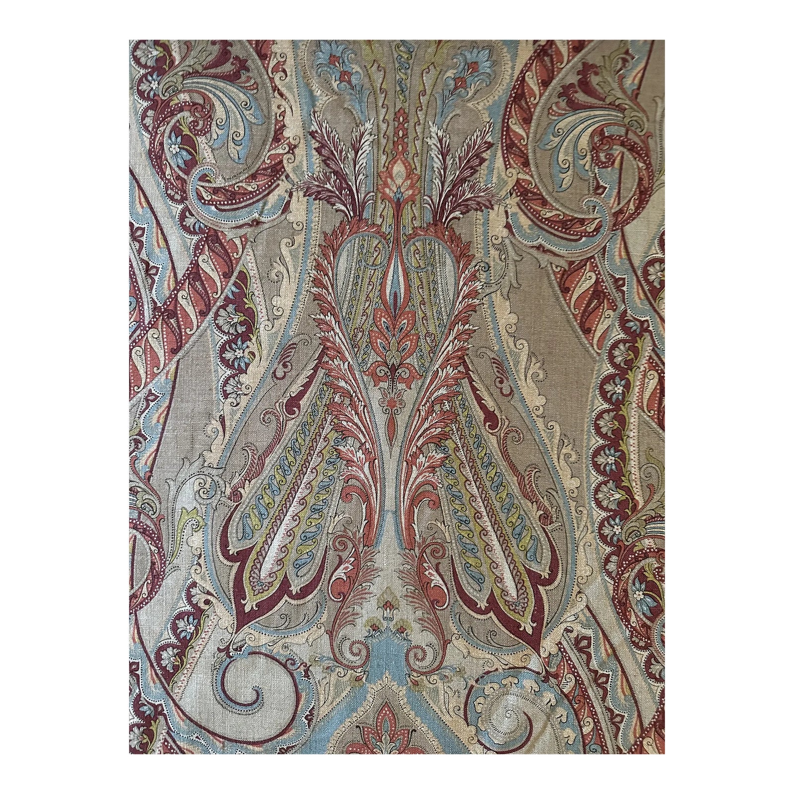 Clarence House Darius Linen Fabric in Natural 4 Yards | Chairish