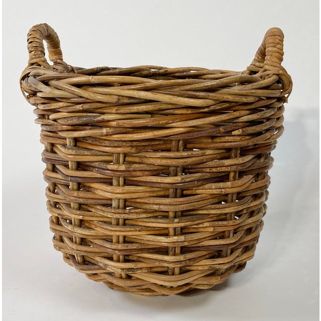 Chunky Weave Handle Basket | Chairish