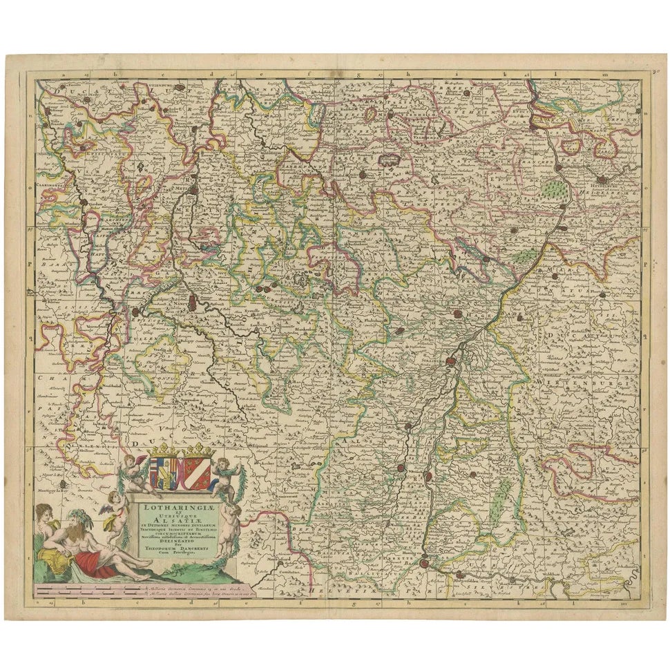 Antique Map of Lotharingia by Danckerts, 1700 | Chairish