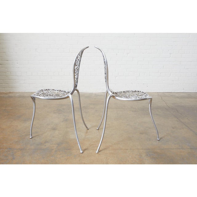 Set of Five Rondel Design Cast Aluminum Peanut Chairs | Chairish