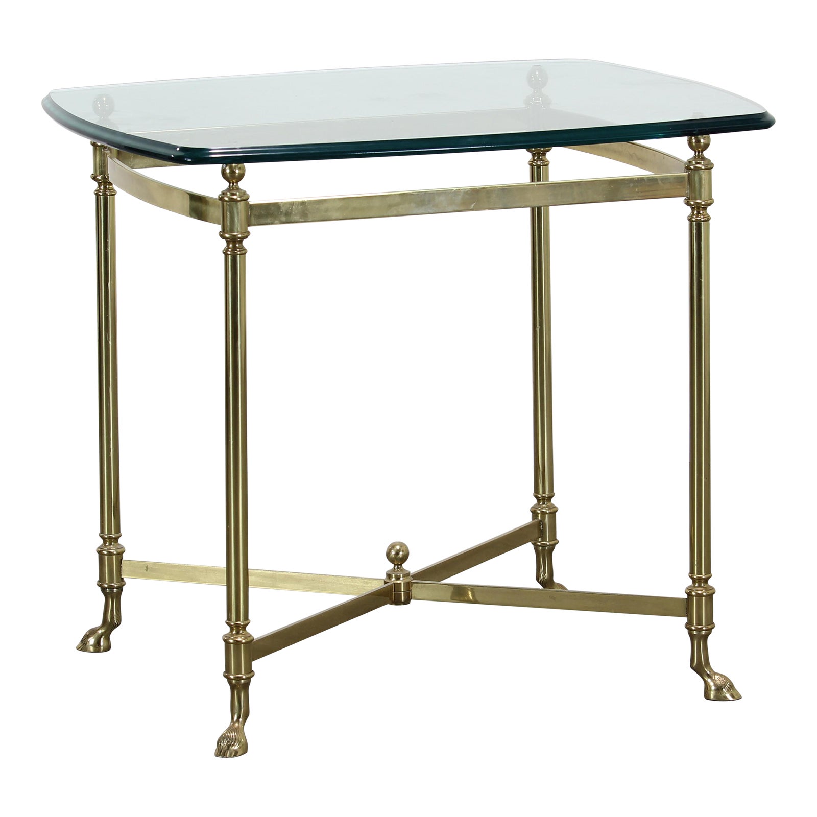 Vintage Maison Jansen Style Brass Side Table | Chairish