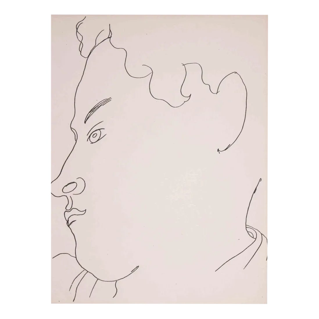 Jean Cocteau, Portrait de Jean Desbordes, Lithograph, 1929 | Chairish