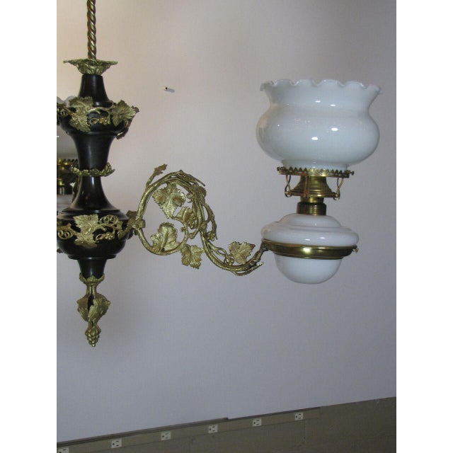 Victorian Oil Henry Hooper Three Light Chandelier | Chairish