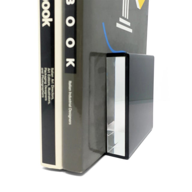 Pair of 1970s Black & Clear Lucite Bookends | Chairish