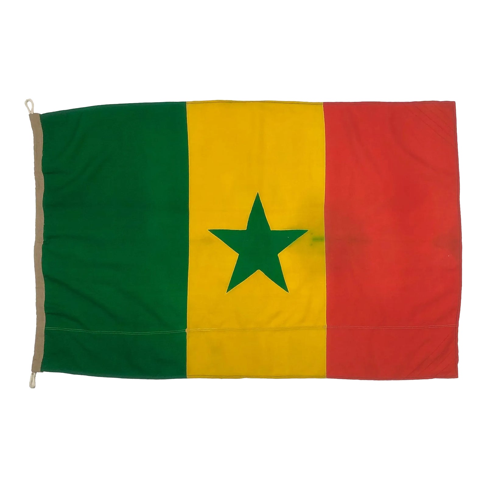 Vintage Wool Batik Flag of Senegal, Africa | Chairish