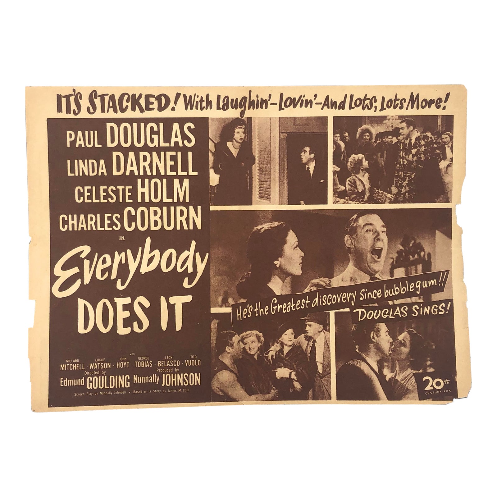 Vintage Hollywood Movie Poster Advertising Flyer | Chairish