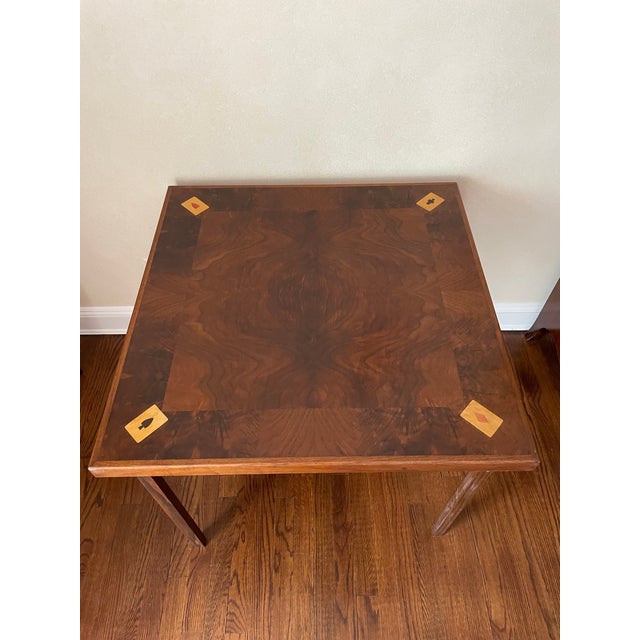 Antique Inlay Wood Card Table | Chairish