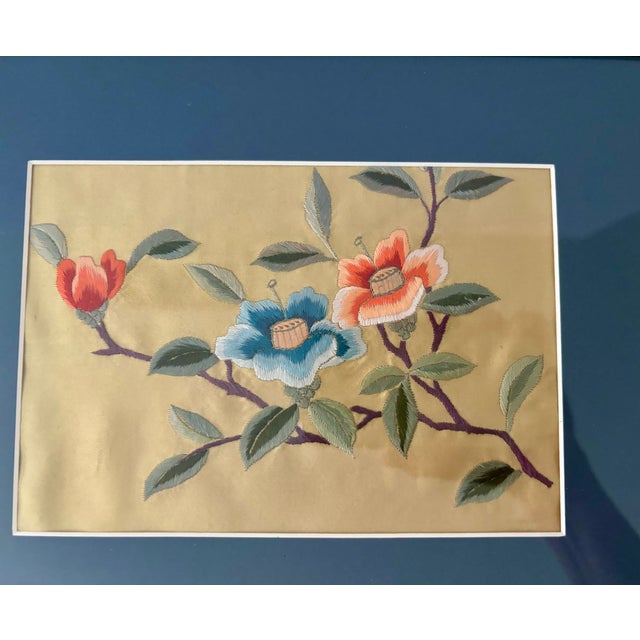 1980s Vintage Chinese Silk Embroidered Wall Art, Framed | Chairish