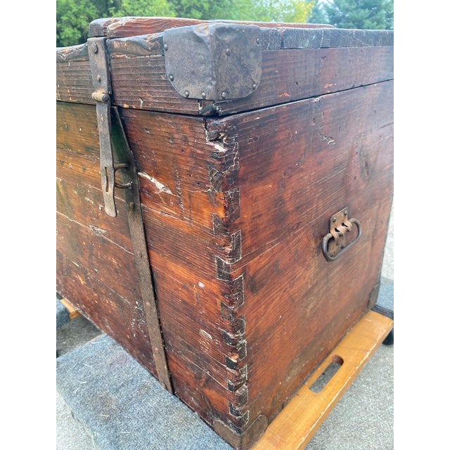 Early 19th Century German Blanket Storage Trunk Dovetail Joints Hand ...