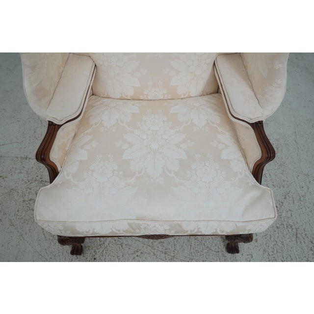 Harden French Louis XV Style Damask Wing Chair | Chairish