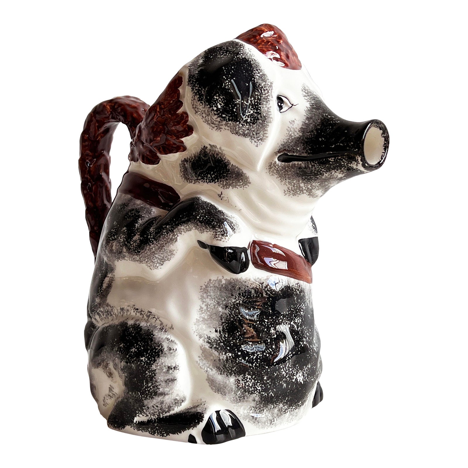 Vintage Italian Majolica Pig Pitcher | Chairish