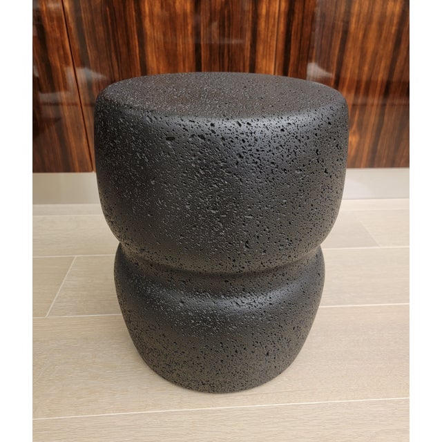 Christian Liaigre Cerro Lava Stone Indoor / Outdoor Side Table | Chairish