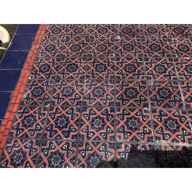Late 20th Century Iron & Tile Dining Tile Featuring Handmade Tunisian ...
