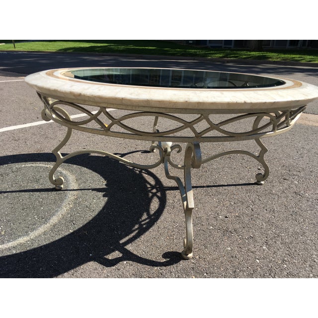 Stone and wrought iron coffee table store