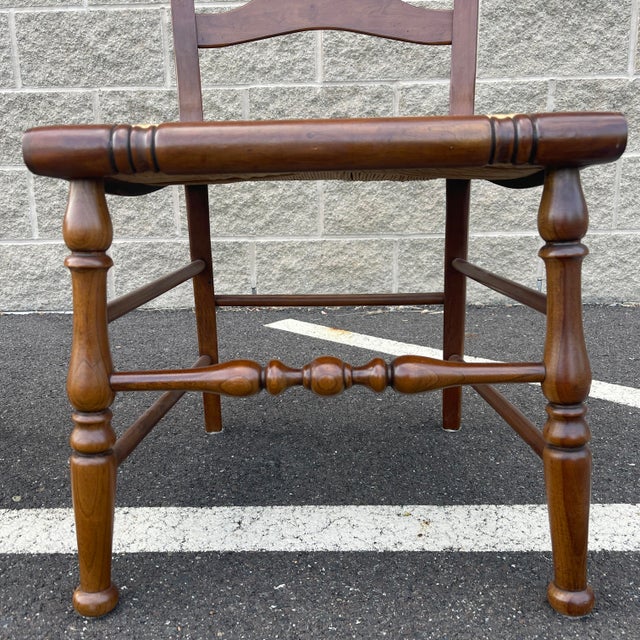 Thomasville Bay Colony Traditional Cherry Ladder Back Rush Dining ...