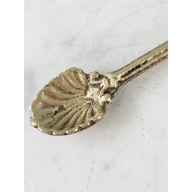1960s Lion W Staff Mini Salt Cellar Spoon | Chairish