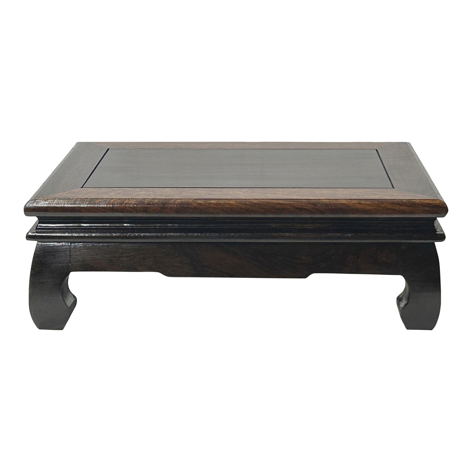 11.75" Oriental Brown Wood Rectangular Table Top Stand Riser | Chairish