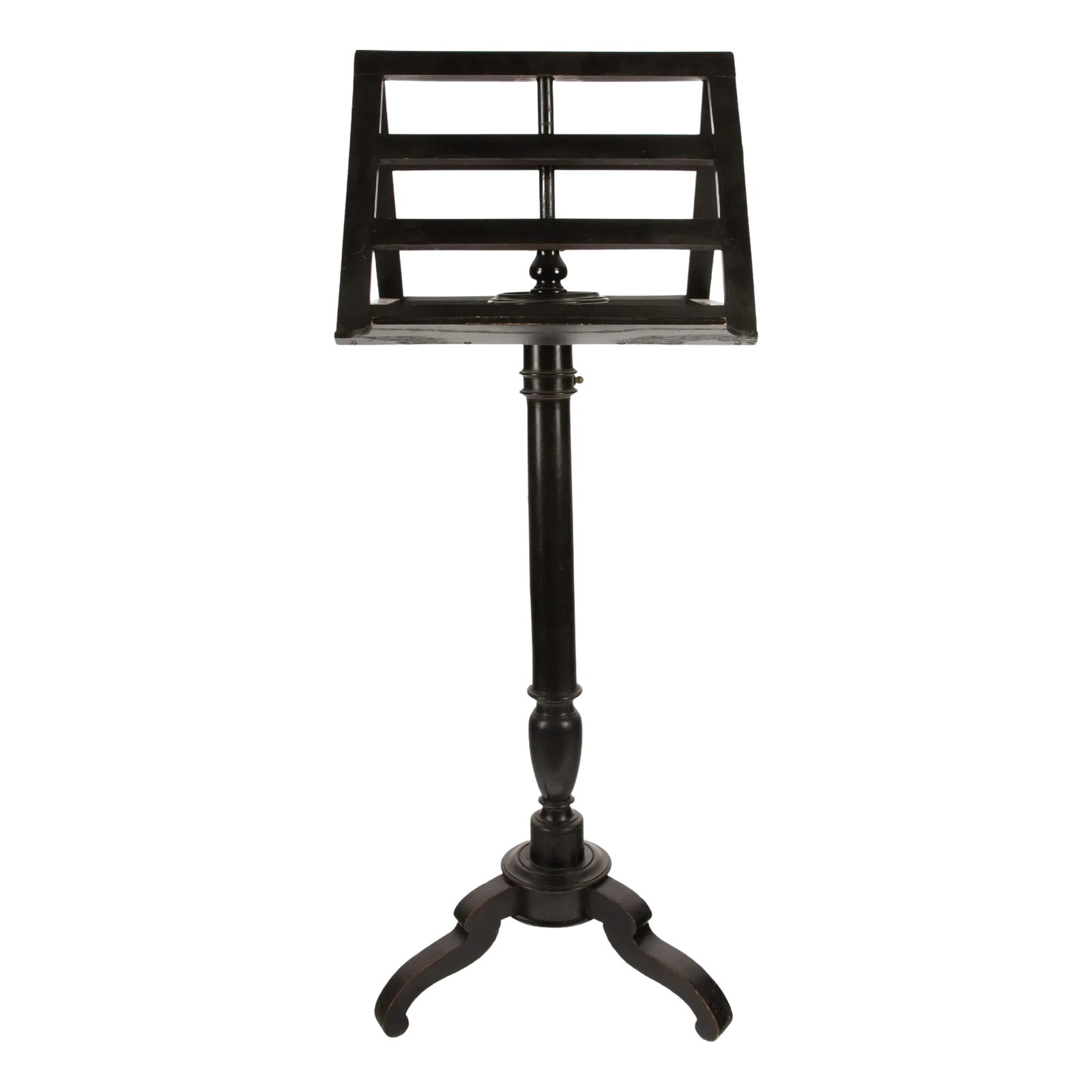 Double the Music: 19th-Century Black Lacquered Dual-Sided Stand | Chairish