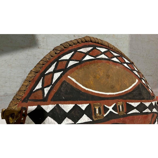 Handmade Midcentury African Masai Hide Warrior Shield | Chairish