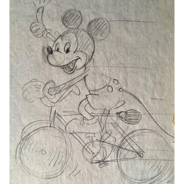 Original Comic Art Mickey Mouse on Bicycle by Disney Artist John ...