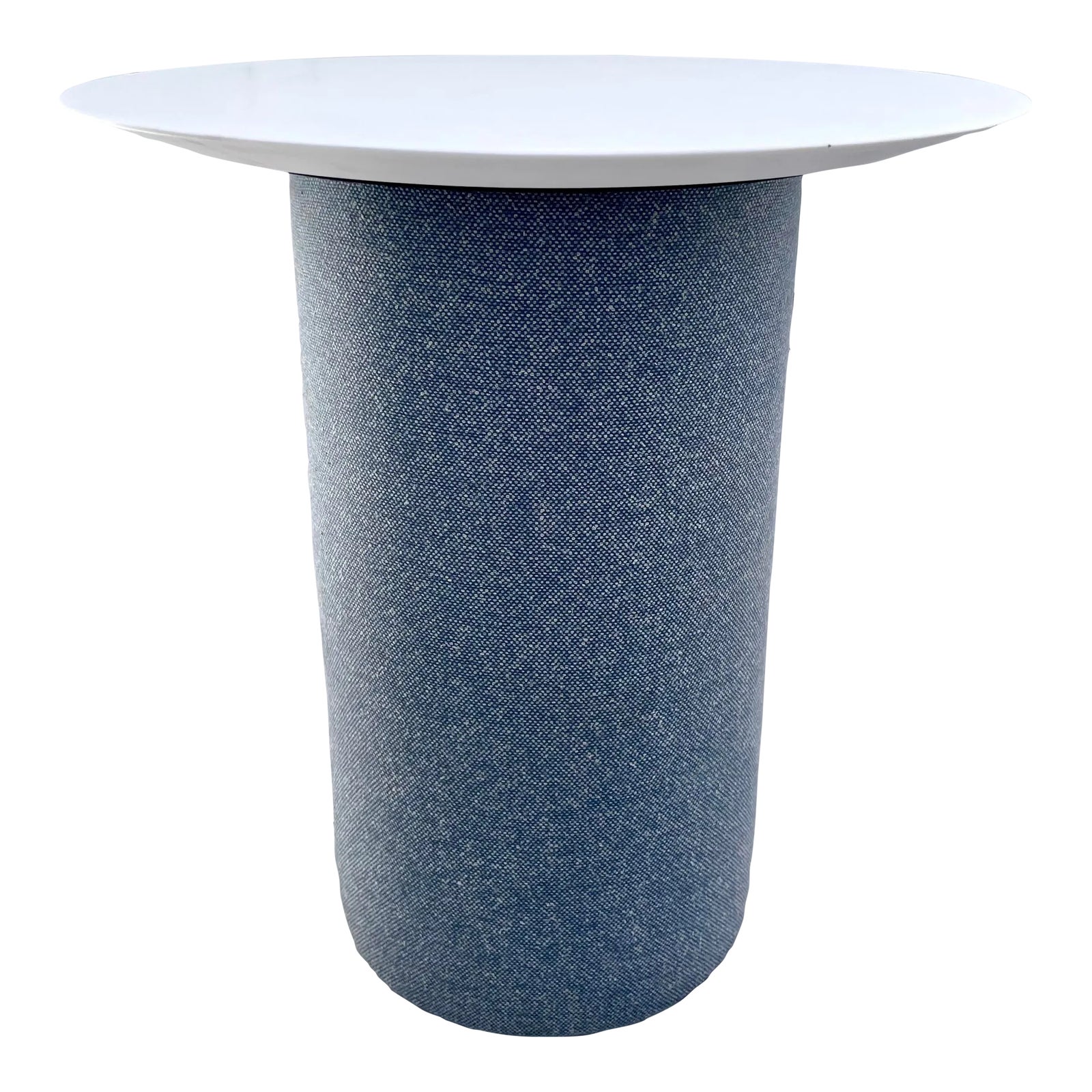 Joe Gebbia X Bernhardt "Neighborhood" White Corian Pedestal Side Table ...