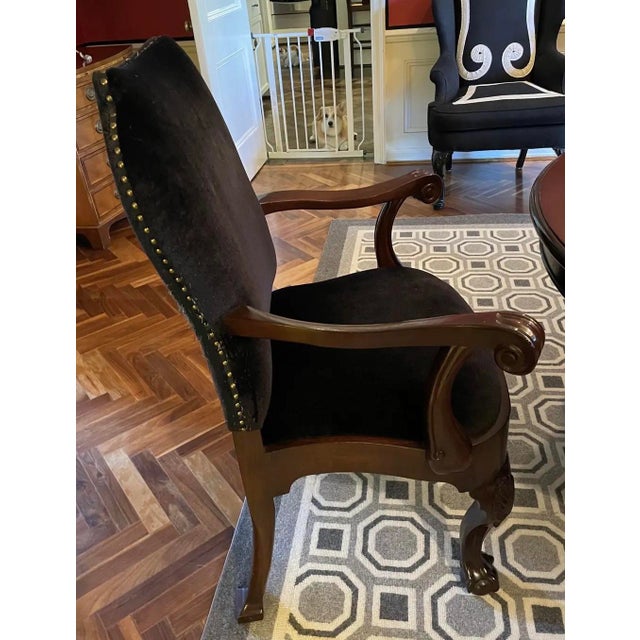 Mary McDonald Chippendale Black Mohair Dining Chairs - Set of 12 | Chairish