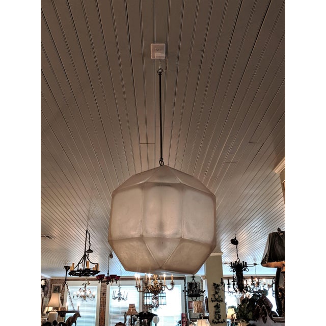 Vintage Geometric White Translucent Acrylic Pendant Lights | Chairish