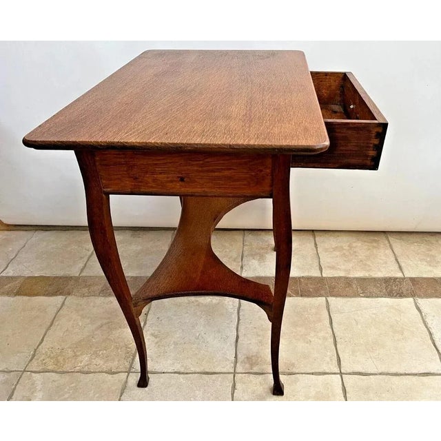 Antique Desk Library Table One Drawer Bottom Shelf Solid Oak French ...