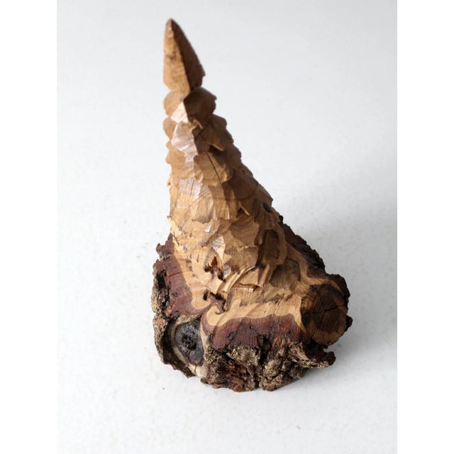 Vintage Carved Wood Tree Sculpture | Chairish