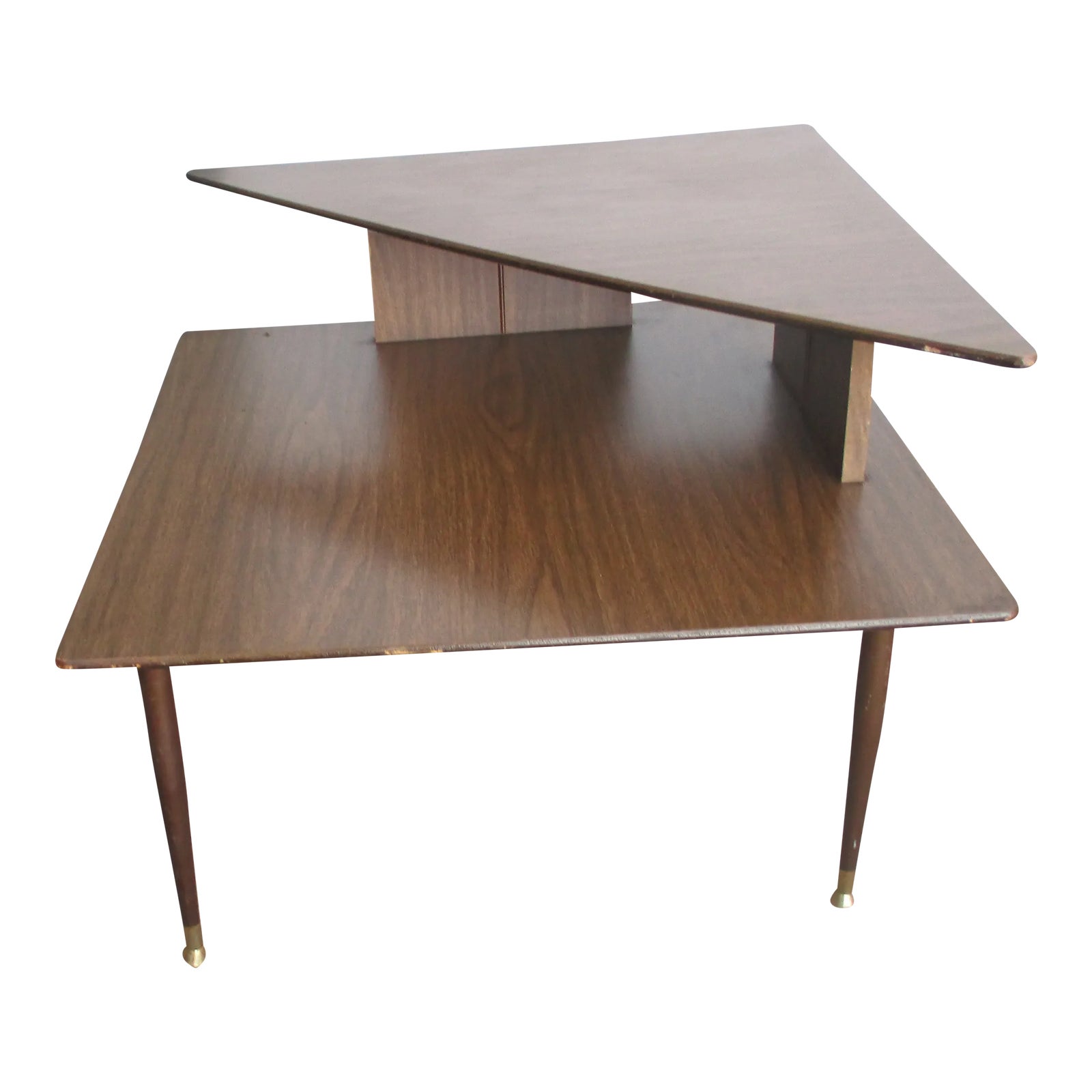 1950s Mid Century Formica Two Tier Boomerang Table | Chairish